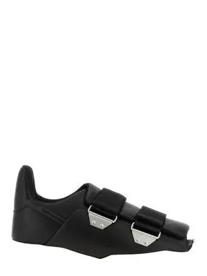 Rick Owens Grainy Cowhide Leather Burritogeth Sneakers - Black