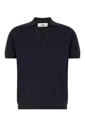 RIVIERA PROJECT Open Collar Polo Shirt - Blue