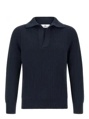 RIVIERA PROJECT Cotton Polo Sweater - Blue