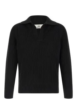 RIVIERA PROJECT Cotton Polo Sweater - Black