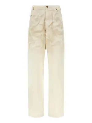 WILLY CHAVARRIA WILLY CHAVARRIA Bad Boy Cotton Denim Jeans Beige