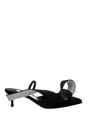 SERGIO ROSSI Area Marquise Satin Mules - Black