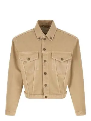 ENTIRE STUDIOS Shrunken Denim Jacket - Beige