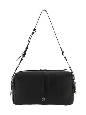 Pinko Keeper Leather Shoulder Bag - Black