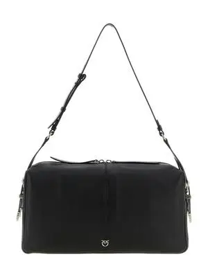 Pinko Keeper Leather Shoulder Bag - Black