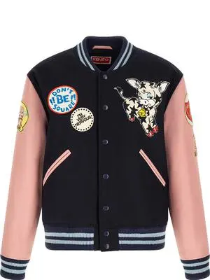 Kenzo Badges Wool Varsity Jacket - Multi