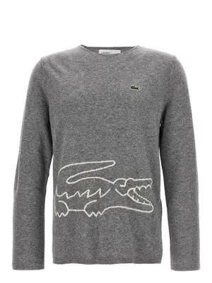 Comme Des Garçons X Lacoste Wool Intarsia Sweater - Gray