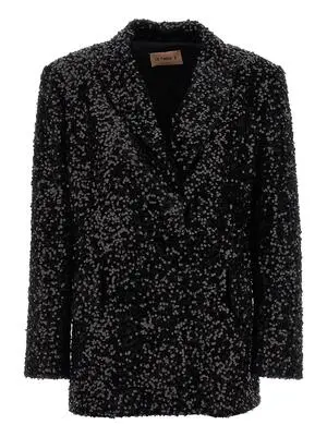 LE TWINS LE TWINS Como Double-Breasted Sequin Blazer