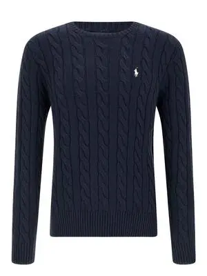 Polo Ralph Lauren Cotton Braided Sweater - Blue