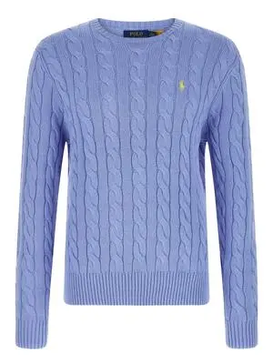 Polo Ralph Lauren Cotton Braided Sweater - Light Blue