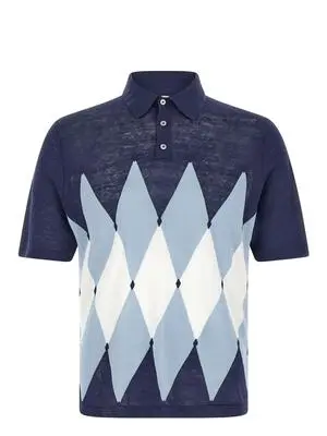 BALLANTYNE Polo Argyle - Blue