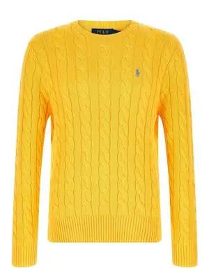 Polo Ralph Lauren Cotton Braided Sweater - Yellow
