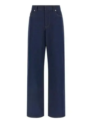 Fendi Ff Reverse Cotton Denim Jeans - Blue