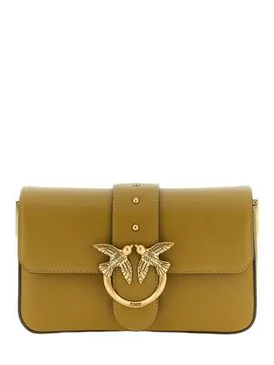 Pinko PINKO Leather Mini Love Slouchy Shoulder Bag Green