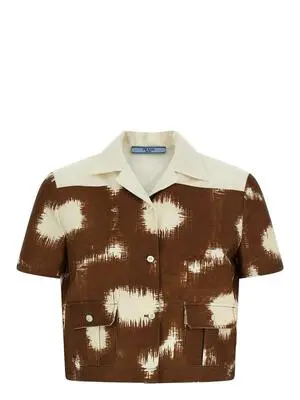 PRADA PRADA Circle Print Cotton Canvas Shirt