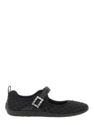 ROGER VIVIER ROGER VIVIER Viv Low Scuba Effect Fabric Ballet Flats Black