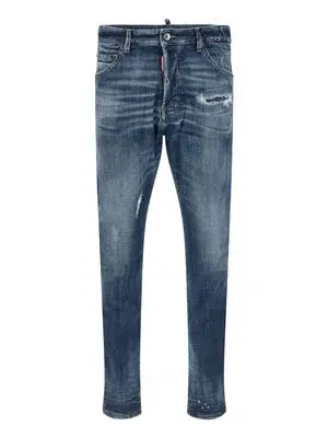Dsquared2 Teddy Cotton Denim Jeans - Blue