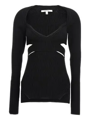 NENSI DOJAKA NENSI DOJAKA Cut-Out Ribbed Sweater