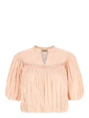 Twin-set Cotton Crinkled Blouse - Pink