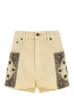 R13 Boyfriend Denim Shorts - Beige