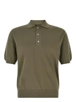 ZANONE Cotton Knit Polo Shirt - Green