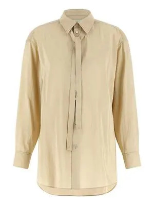 LEMAIRE Long Silk Tie Shirt - Beige