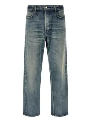 Fear Of God Stone Washed Straight Leg Jeans - Light Blue