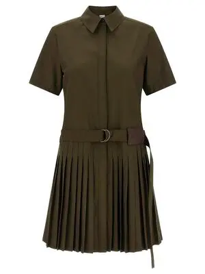Loewe Pleated Chemisier Dress - Green