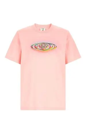 Casablanca Martin Naumann 'glass Logo' T-shirt Pink