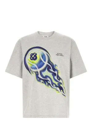 Casablanca 'flaming Tennis Ball' T-shirt Gray