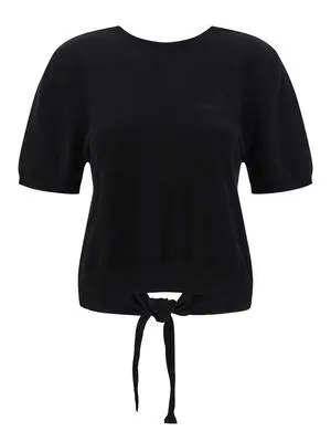 GANNI Organic Cotton Bare Back Sweater - Black