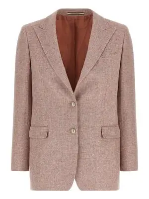 Tagliatore Bertha Single-breasted Bouclé Blazer - Pink