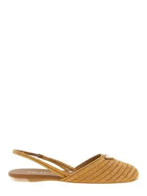 Prada PRADA Crochet Slingback Shoes Beige