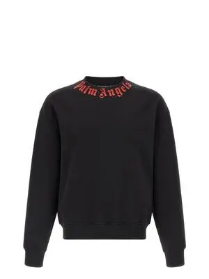 Palm Angels Neck Logo' Sweatshirt - Black