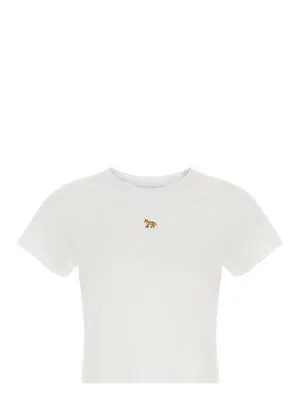 Maison Kitsuné Baby Fox Cropped T-shirt - White