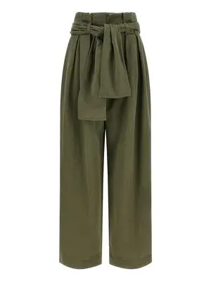 Balmain High-waist Serge Tapered Trousers - Green