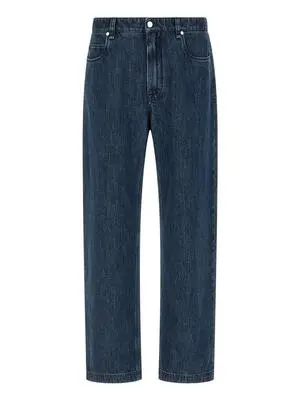 Fendi Cotton Denim Ff Inner Jeans - Blue