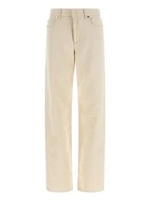 Fendi Ff Reverse Cotton Denim Jeans - Beige