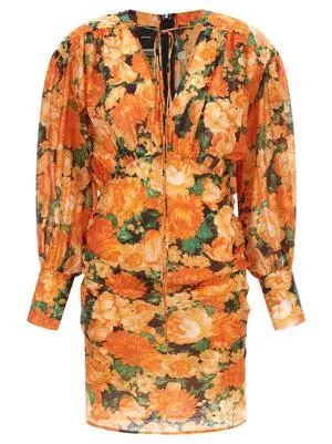 Pinko Botanic Garden Mini Dress - Orange