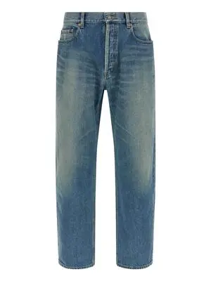 Saint Laurent Mick Cotton Denim Jeans - Blue