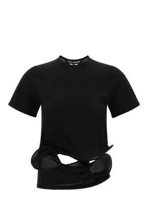 Junya Watanabe Sculptural Background Crêpe T-shirt - Black
