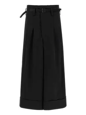 Junya Watanabe High Waist Wool Blend Pants - Black