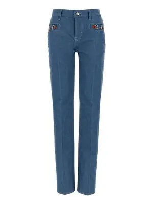 Gucci Morsetto Straight Leg Denim Jeans - Light Blue