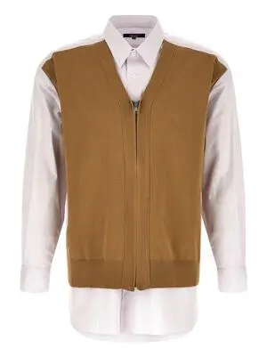 COMME DES GARҪONS HOMME Cotton Cardigan Insert Striped Shirt - Multi