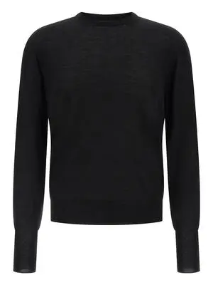 MA'RY'YA Merino, Silk And Cashmere Wool Crew-neck Sweater - Black