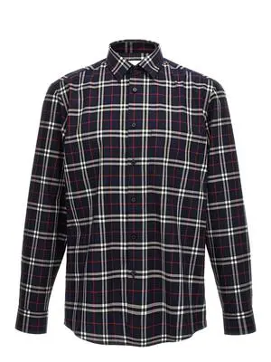 Burberry Check Shirt - Blue