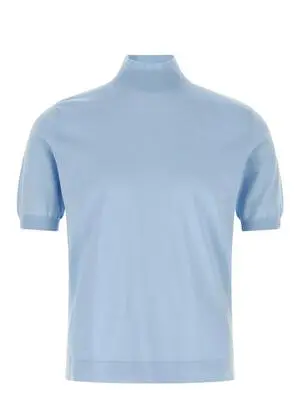 Prada PRADA Intarsio Logo Sweater Light Blue