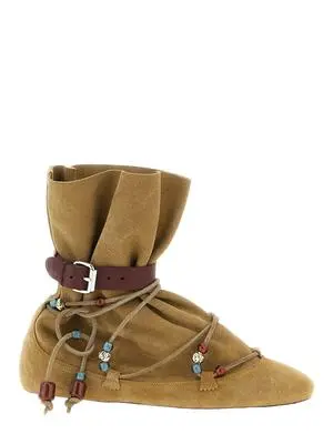 Isabel Marant Étoile ISABEL MARANT Letiz Suede Ankle Boots Beige