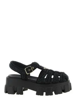 Prada Monolith Sandals - Black