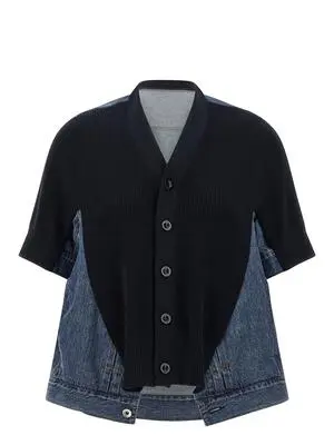 SACAI SACAI Denim X Knit Cardigan